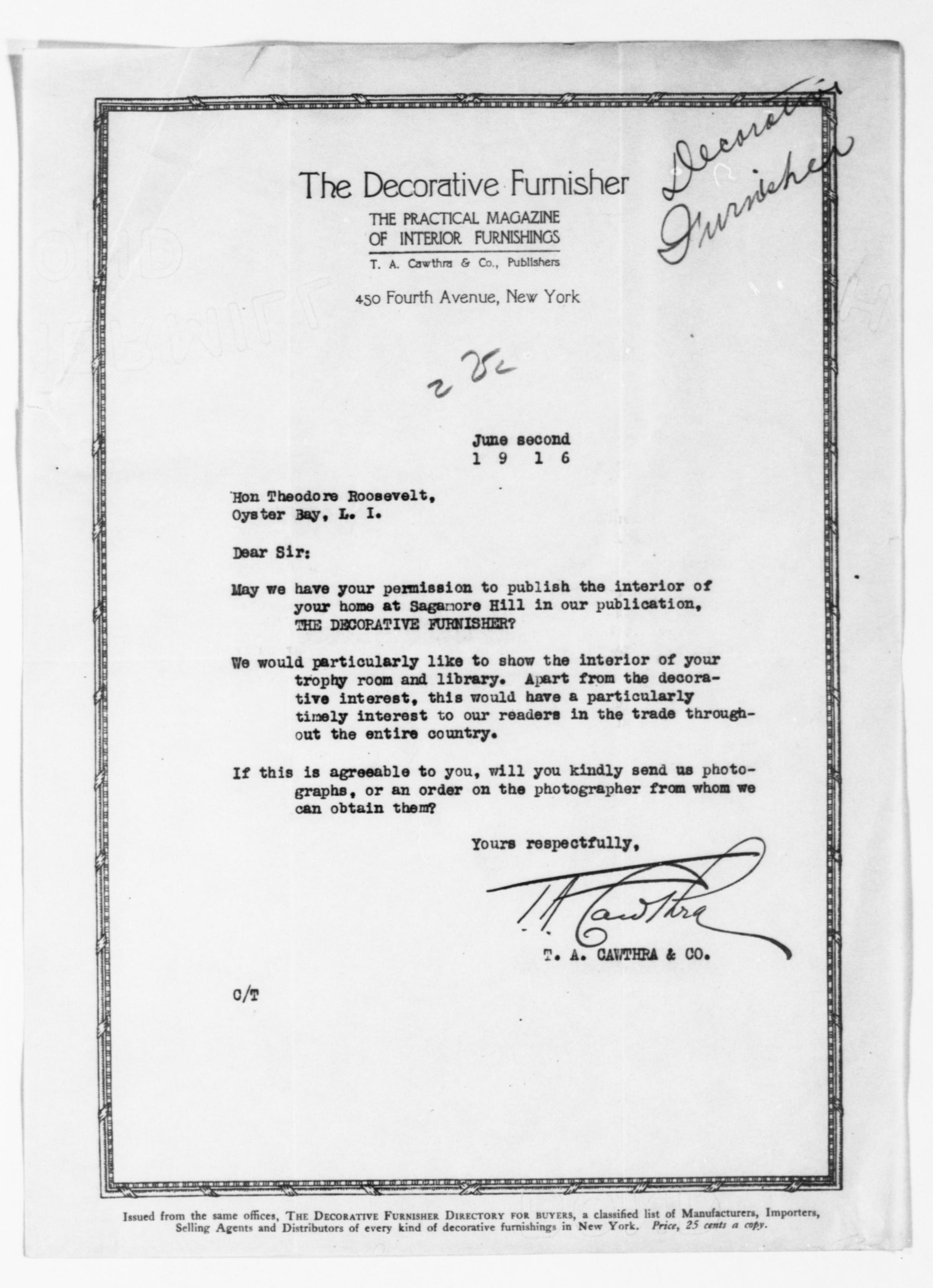 By the People Theodore Roosevelt Papers: Series 1: Letters and Related ...