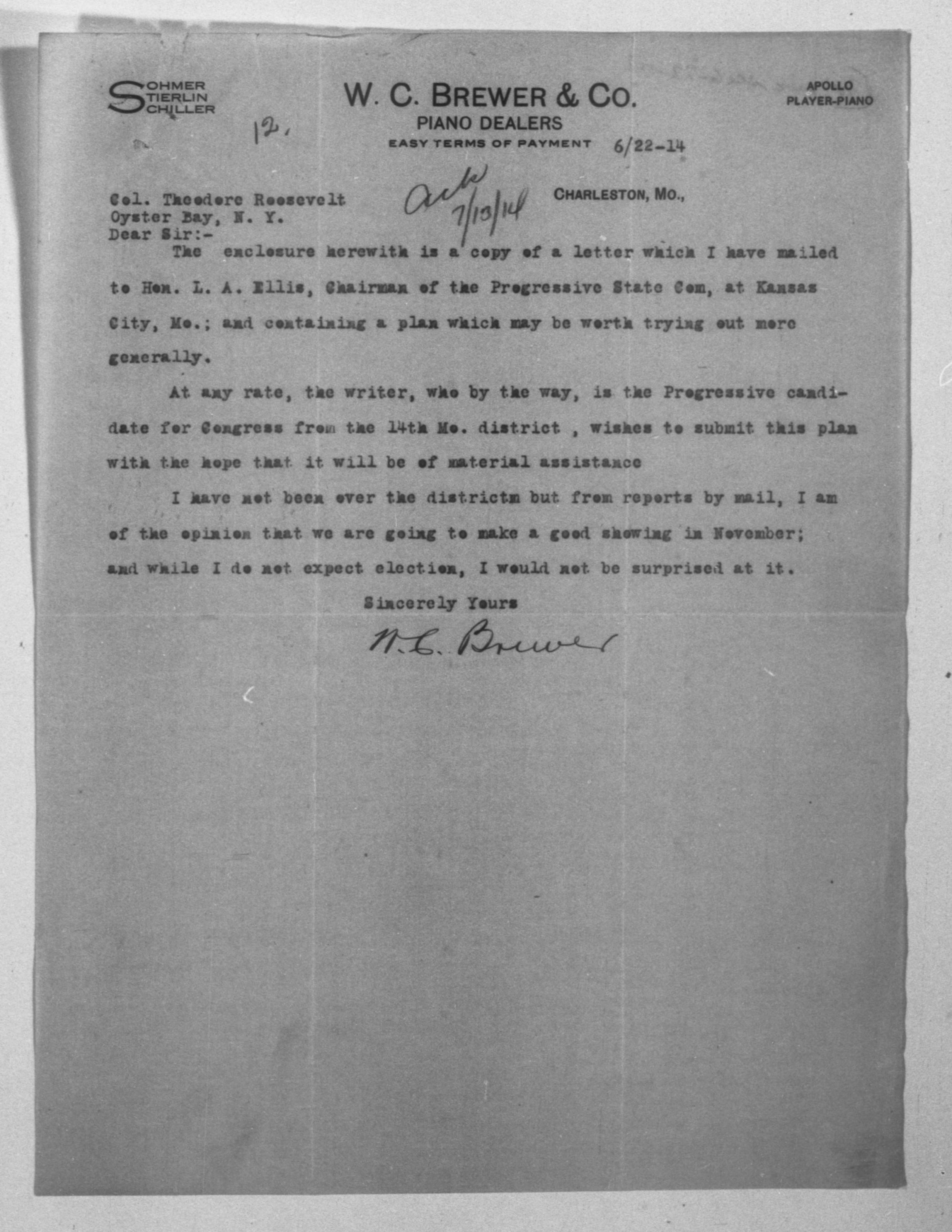 By the People Theodore Roosevelt Papers: Series 1: Letters and Related ...