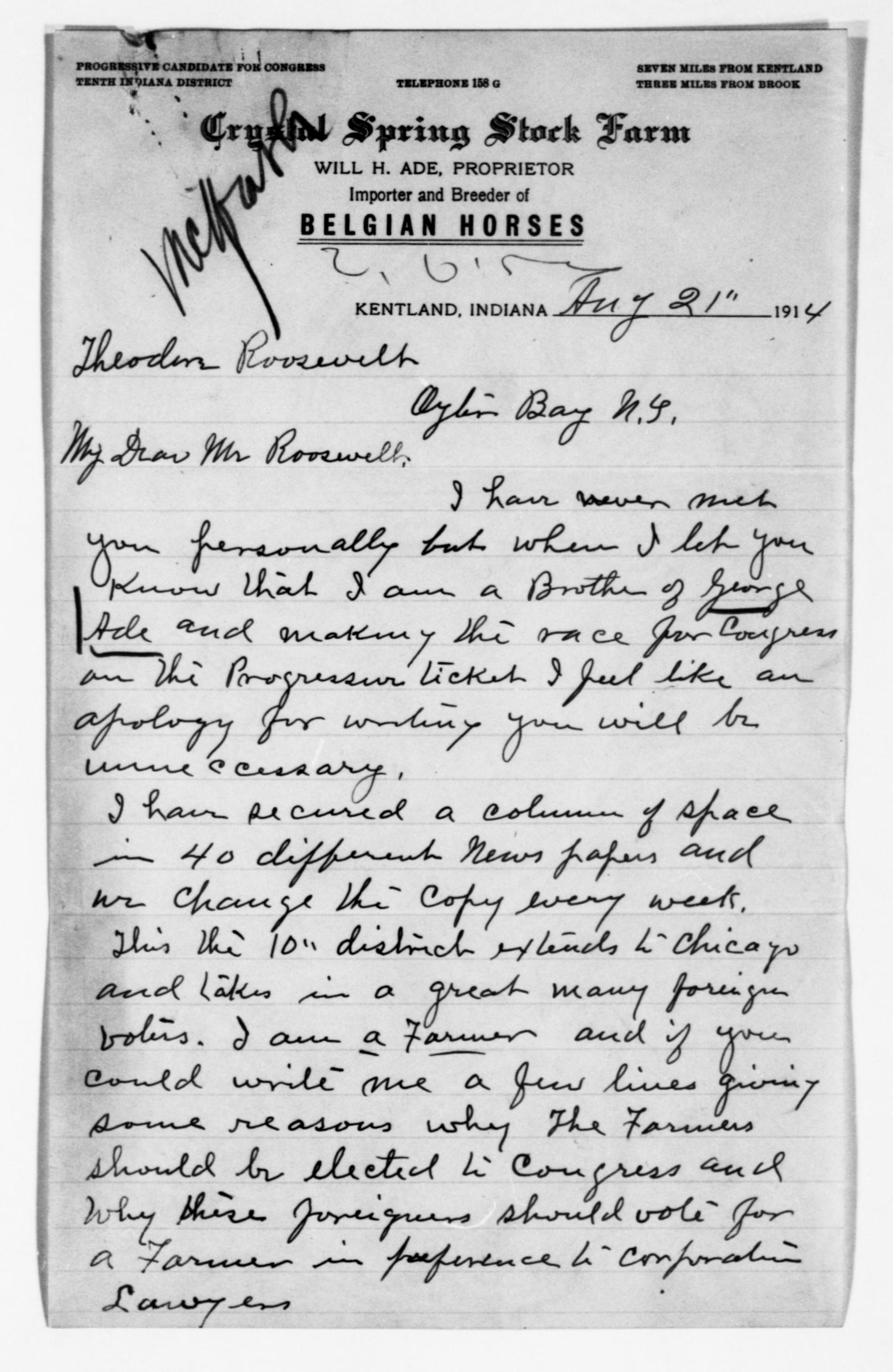 By the People Theodore Roosevelt Papers: Series 1: Letters and Related ...
