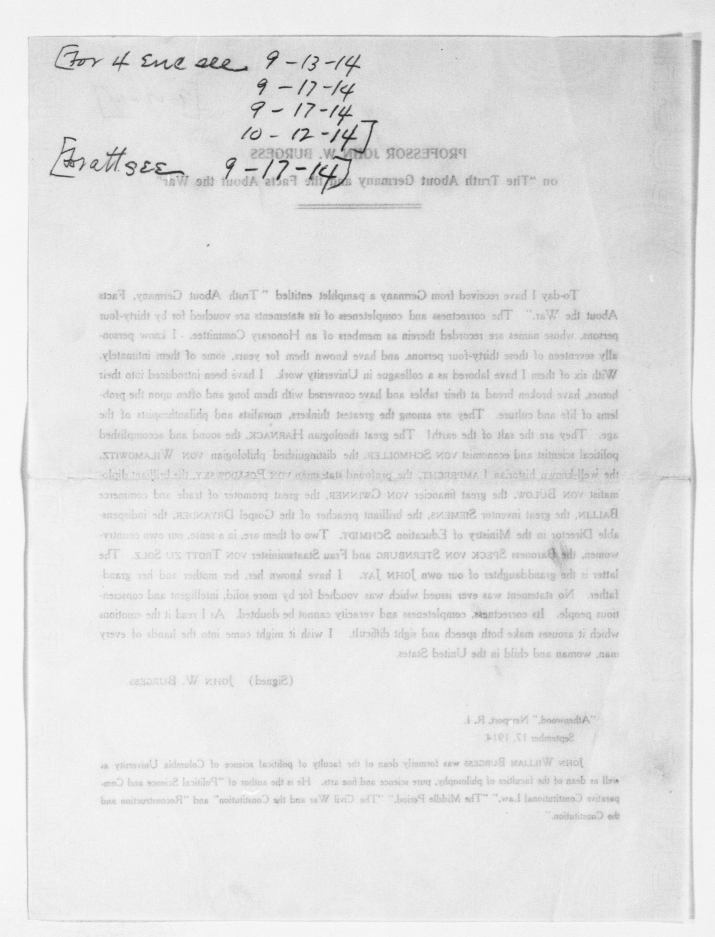 By the People Theodore Roosevelt Papers: Series 1: Letters and Related ...