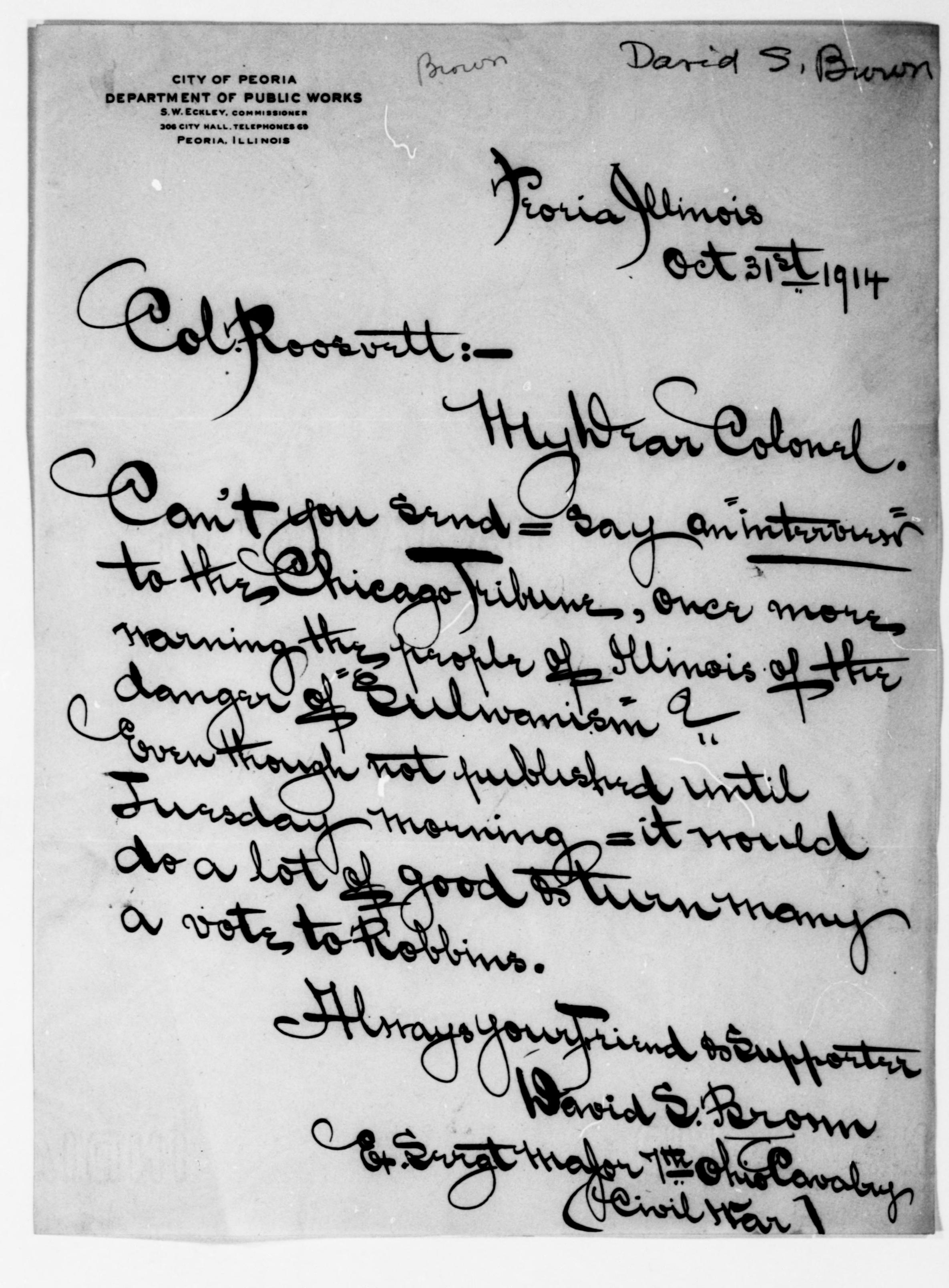 By the People Theodore Roosevelt Papers: Series 1: Letters and Related ...